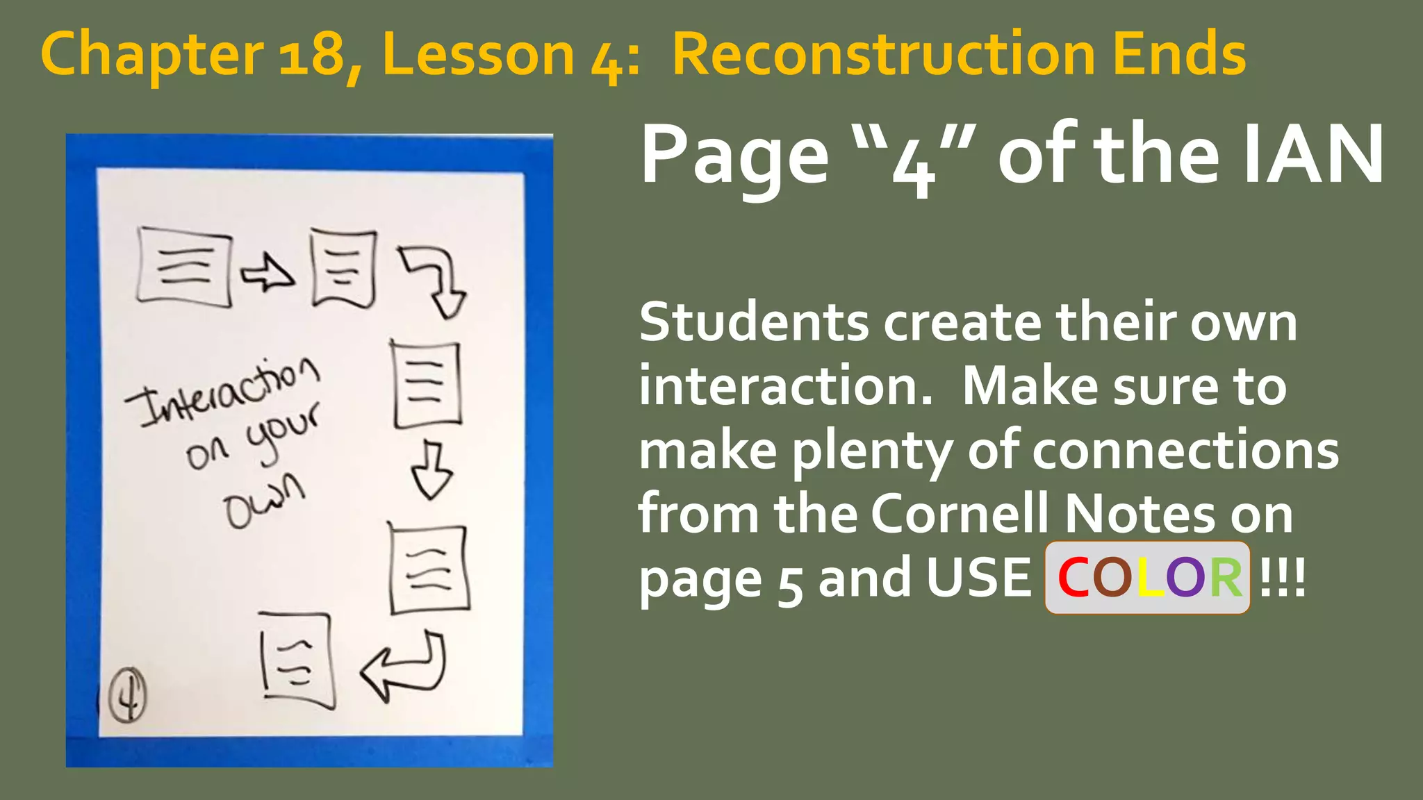 Chapter 18, lesson 3 and 4 reconstruction ends | PPTX | Drawing and ...