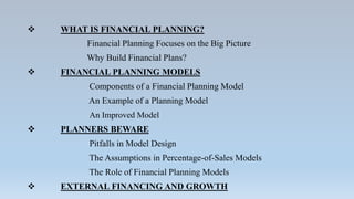 Chapter 18 long term financial planning | PPTX