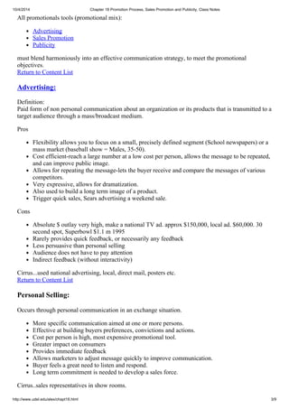 Chapter 18 promotion process, sales promotion and publicity, class ...