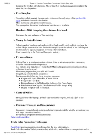 Chapter 18 promotion process, sales promotion and publicity, class ...