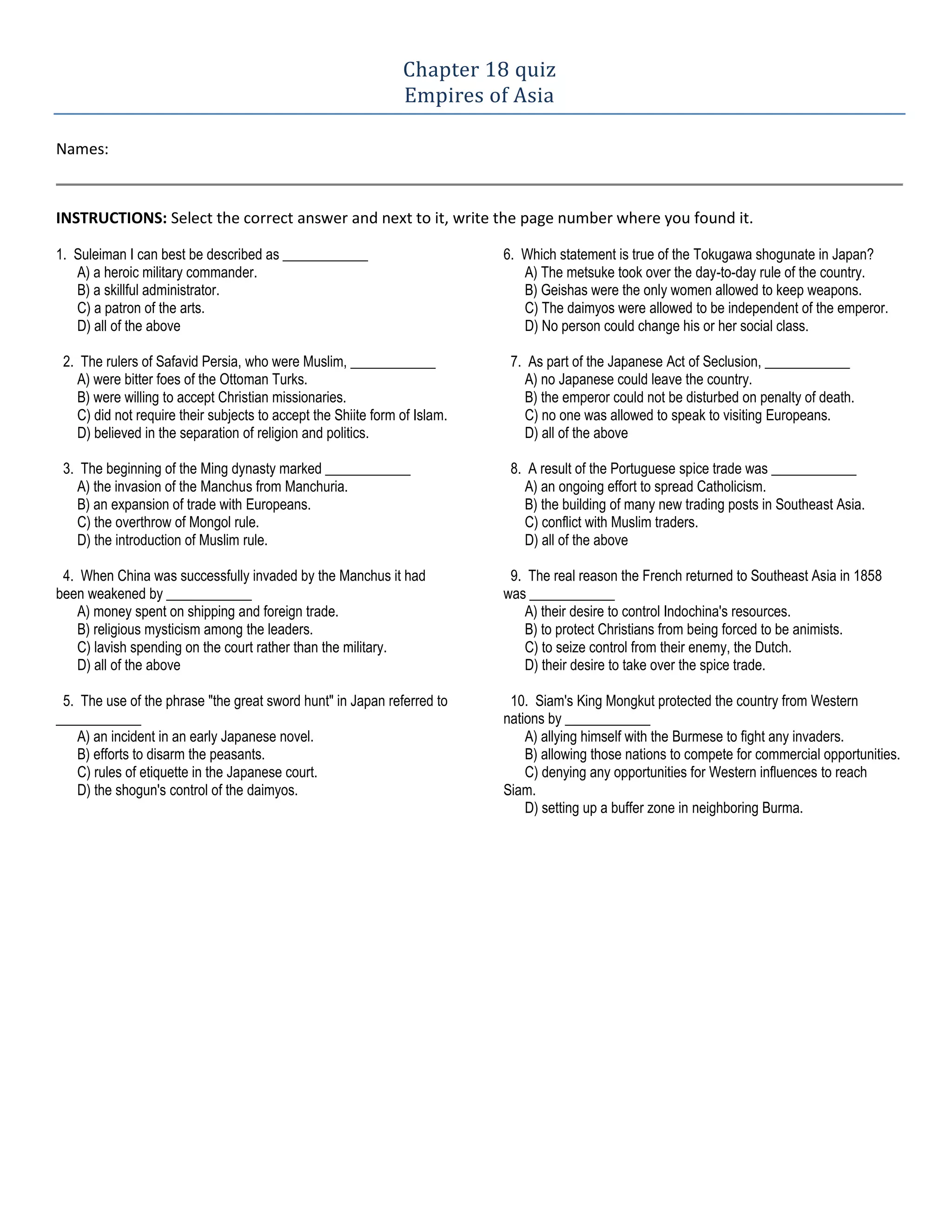 Chapter 18 quiz | DOCX