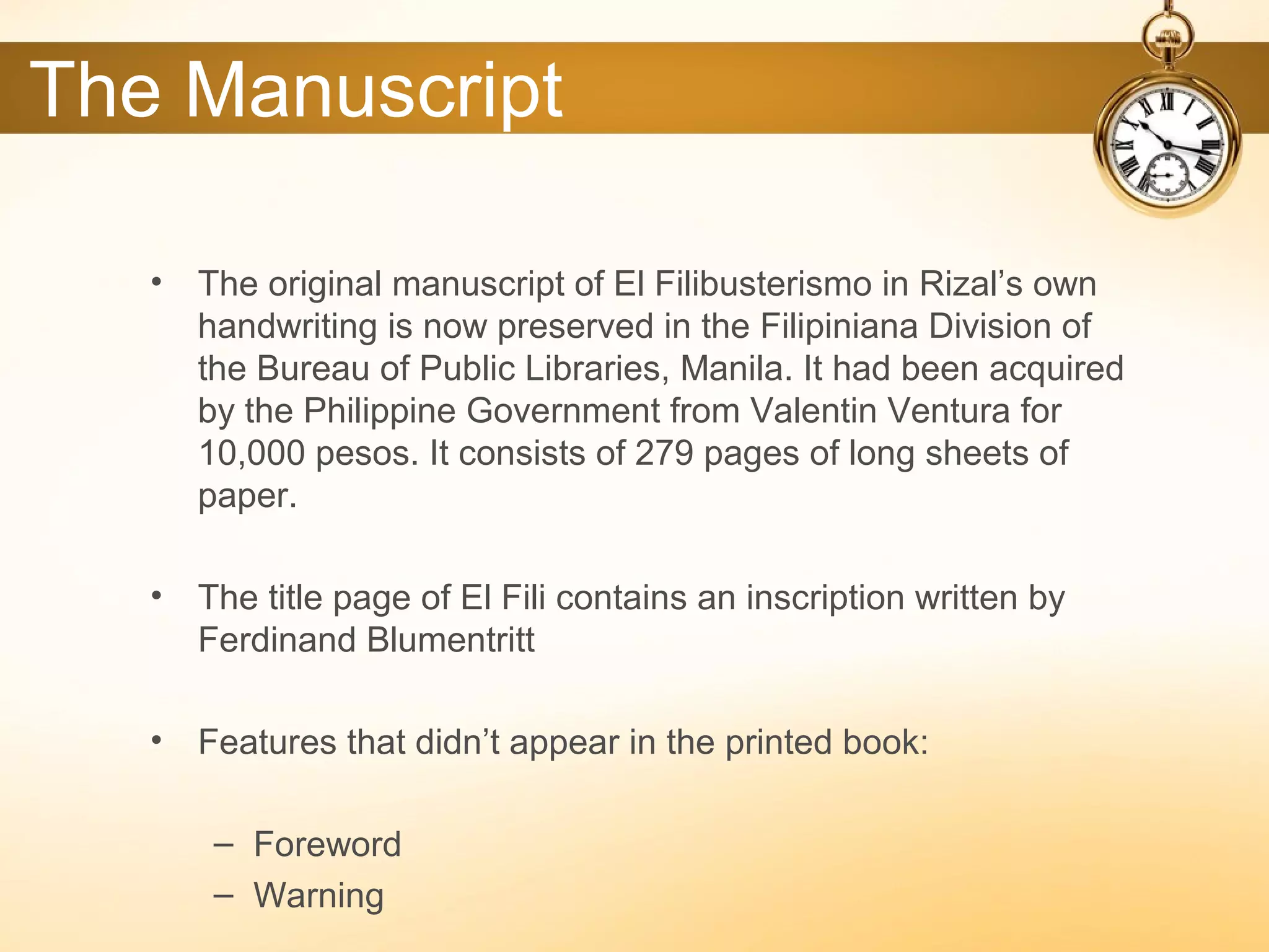 Chapter 19 El Filibusterismo Published in Ghent | PPT