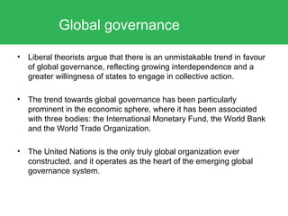 WORLD ORDER AND GLOBAL GOVERNANCE | PPT