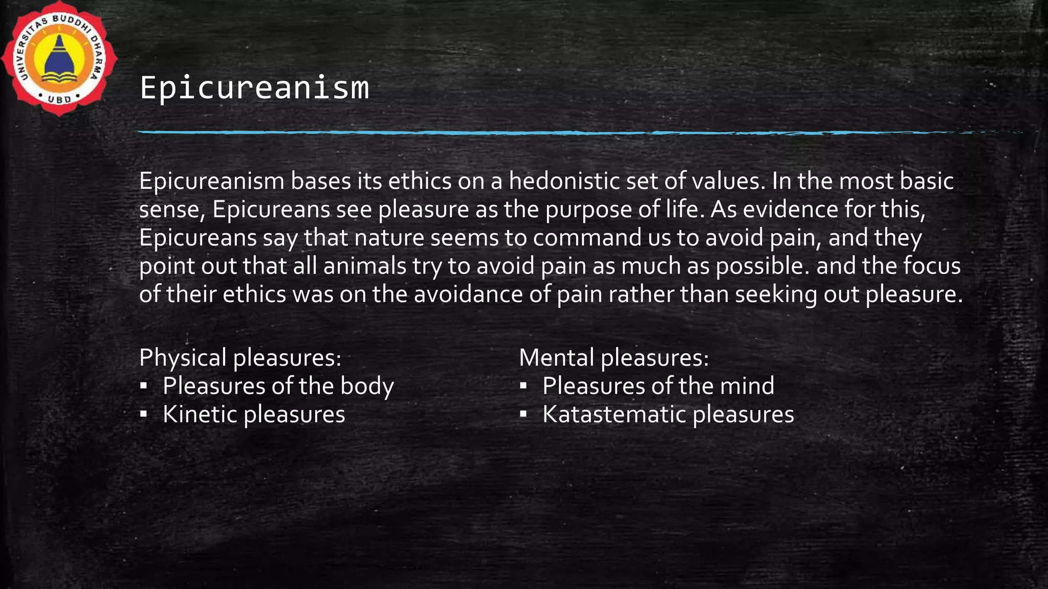 "Pleasure is the good" by Epicurus | PPTX