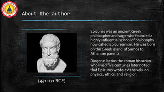 "Pleasure is the good" by Epicurus | PPT