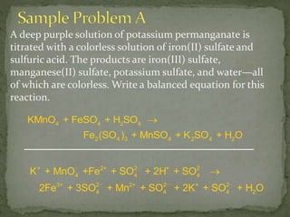 Chapter 19.2 : Balancing Redox Equations | PPTX