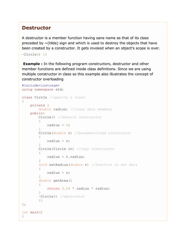 Chapter19 constructor-and-destructor | PDF