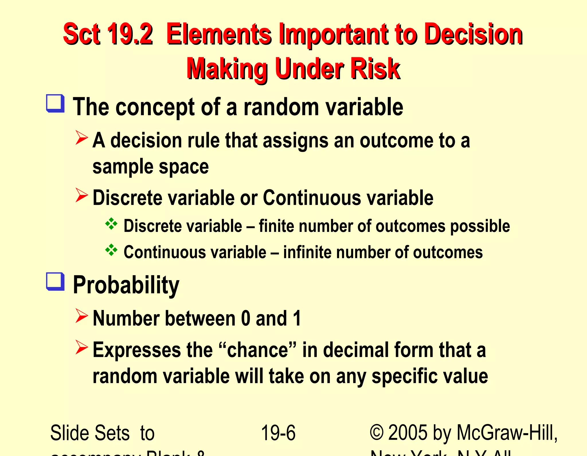 Chapter 19 decision-making under risk | PPT