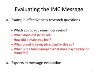 Chapter 19 imc evaluation | PPTX