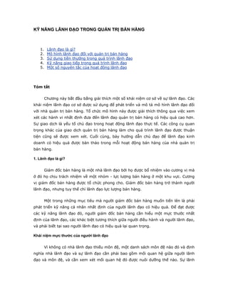 Chapter 19 ky nang lanh dao trong ban hang | PDF
