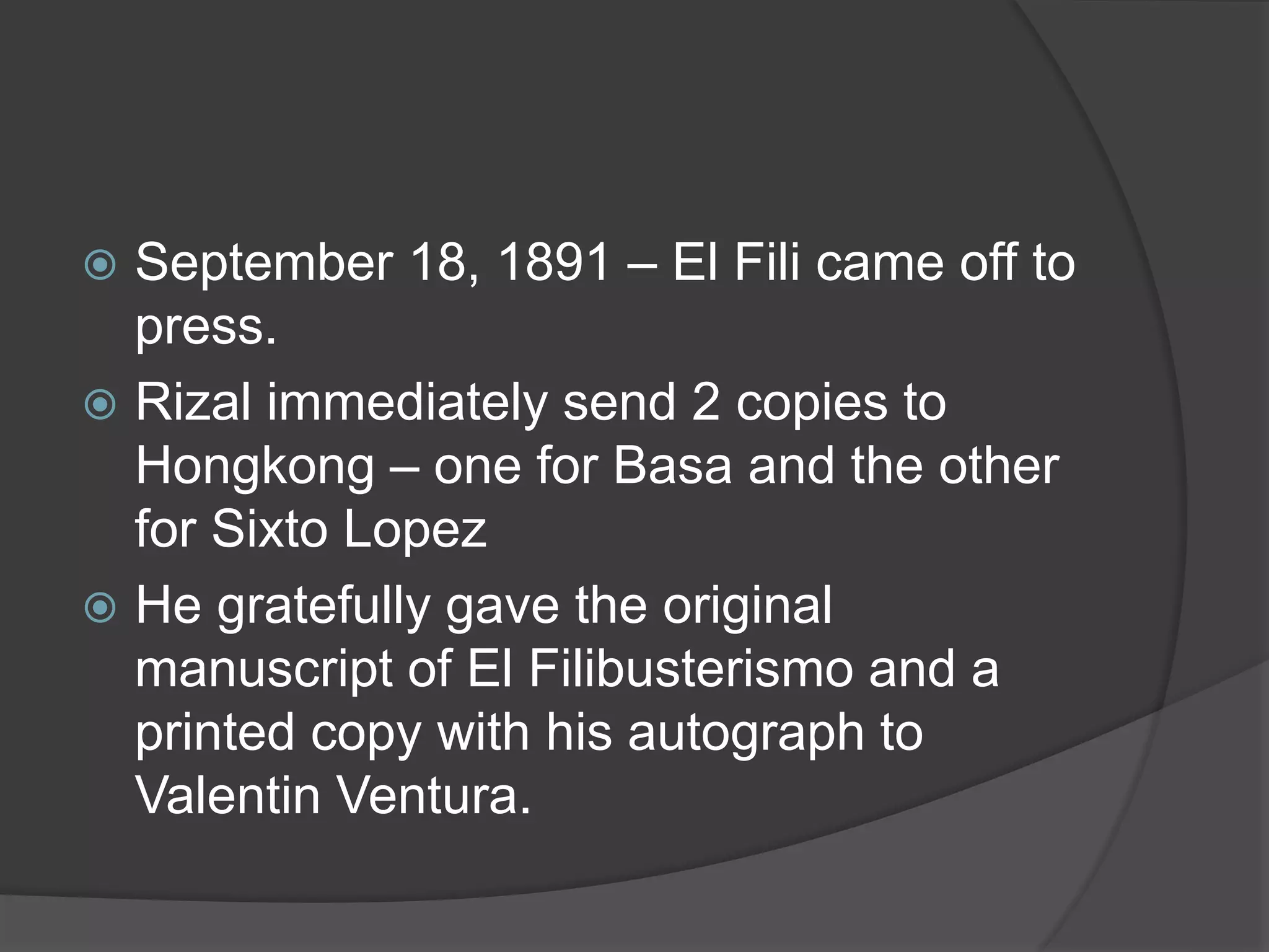 Chapter 19 publishing el filibusterismo | PPTX