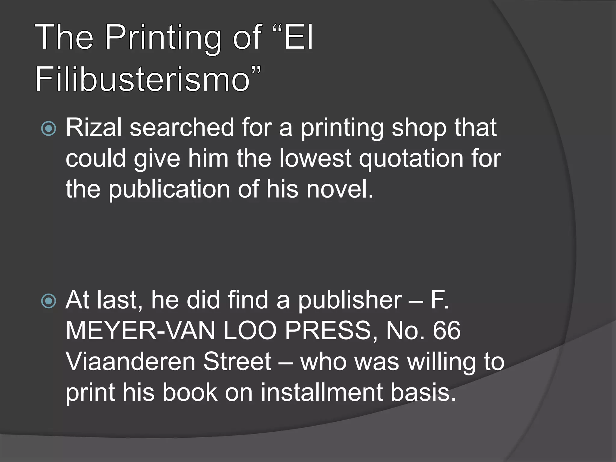 Chapter 19 publishing el filibusterismo | PPTX