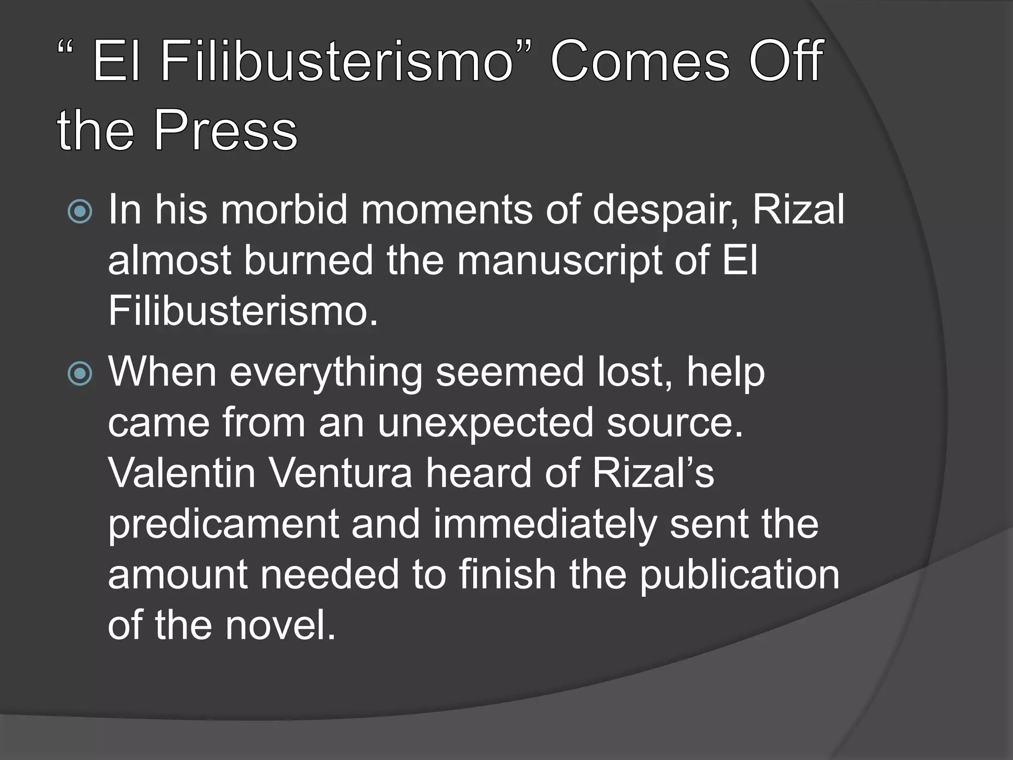 Chapter 19 publishing el filibusterismo | PPTX