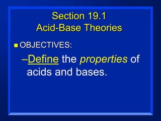 Chemistry - Chp 19 - Acids, Bases, and Salt - PowerPoints | PPT