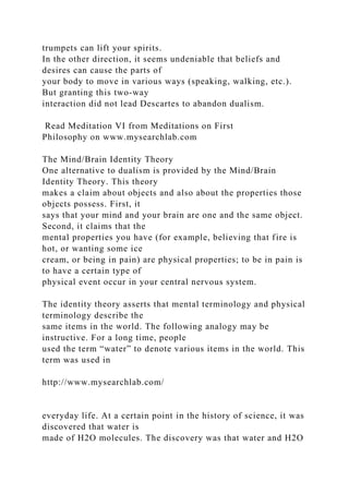 Chapter 19 Dualism and the MindBody Problem Chapter Out.docx