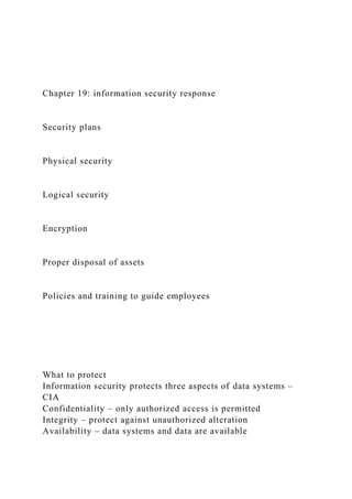 Chapter 19 information security responseSecurity plans.docx