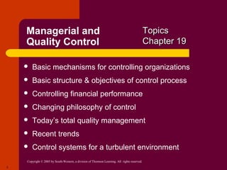 Chapter 19 managerial and quality control | PPT