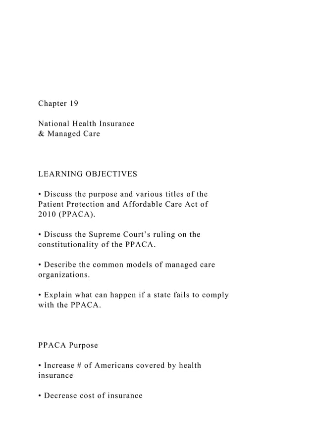 Chapter 19National Health Insurance& Managed Care.docx