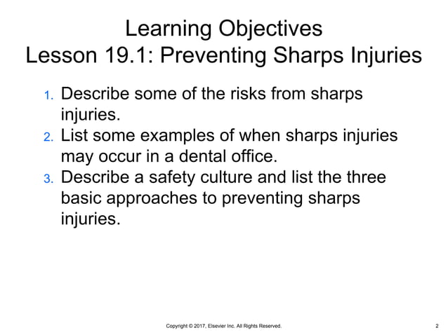 Chapter 19: Sharps Safety | PPTX | First Aid | Injuries