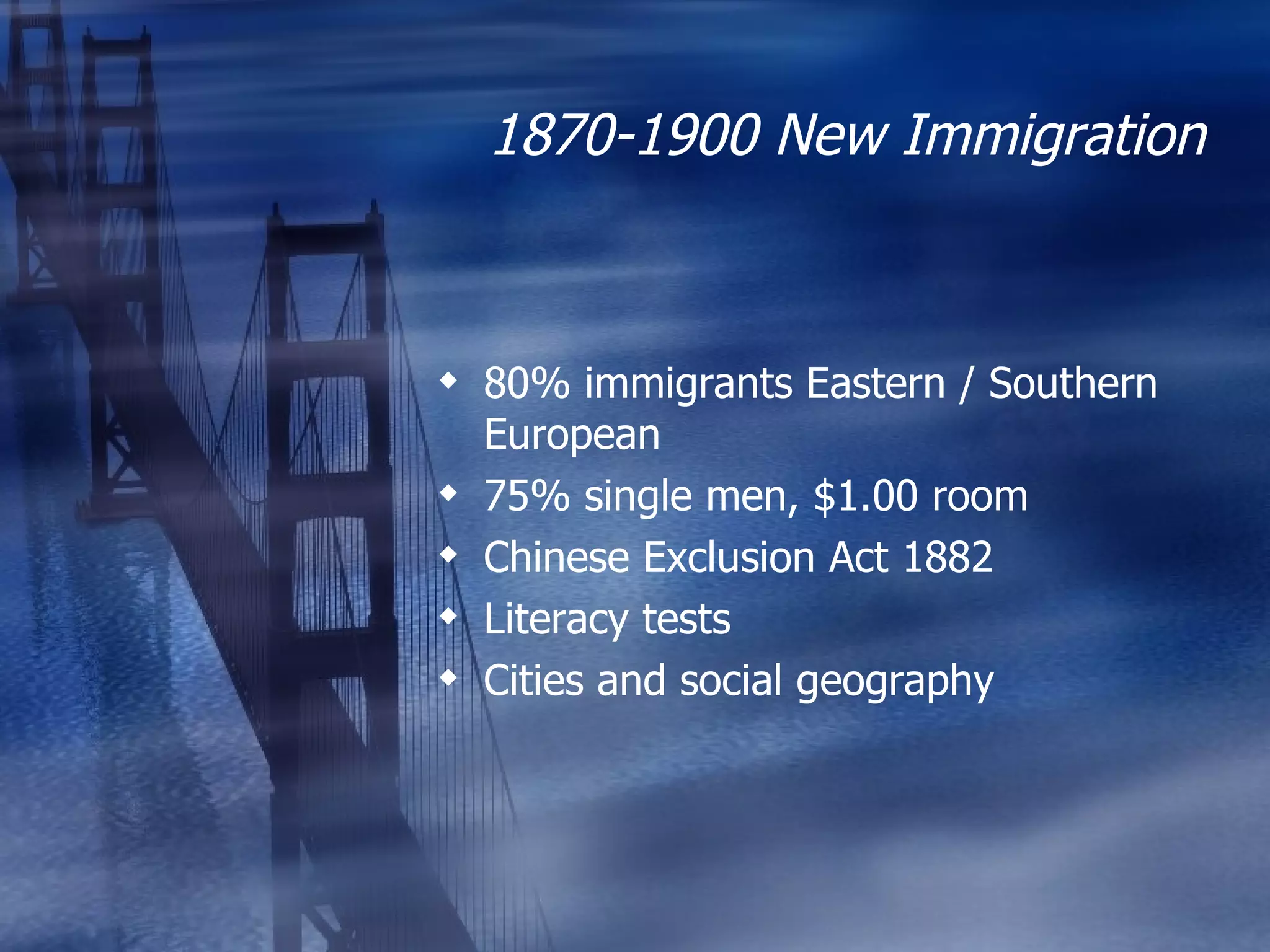 APUSH 1870-1900: cities, immigration, and labor unions | PPT