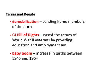 Chapter 19 section Post War America | PPT