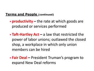 Chapter 19 section Post War America | PPTX