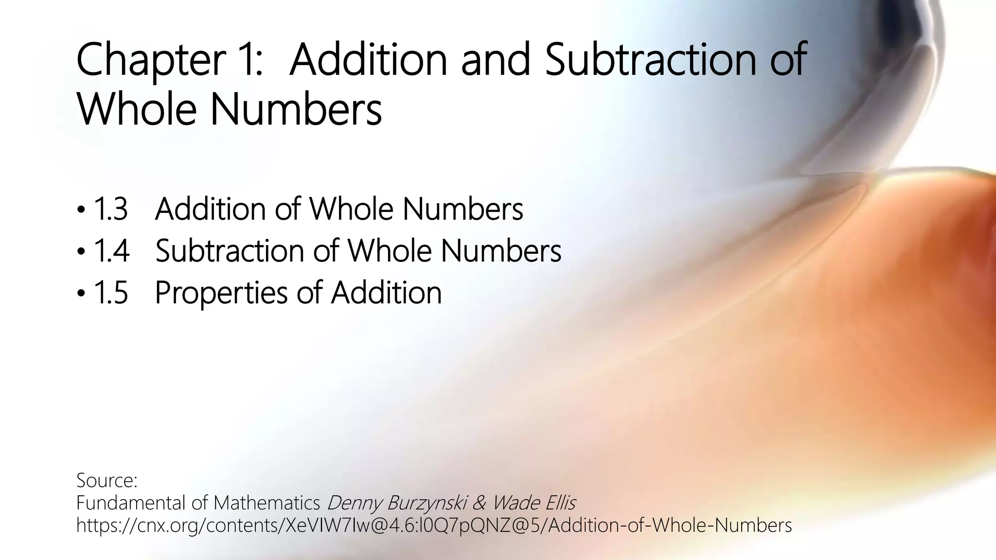 Chapter 1 addition and subtraction of whole numbers | PPTX | Physics ...