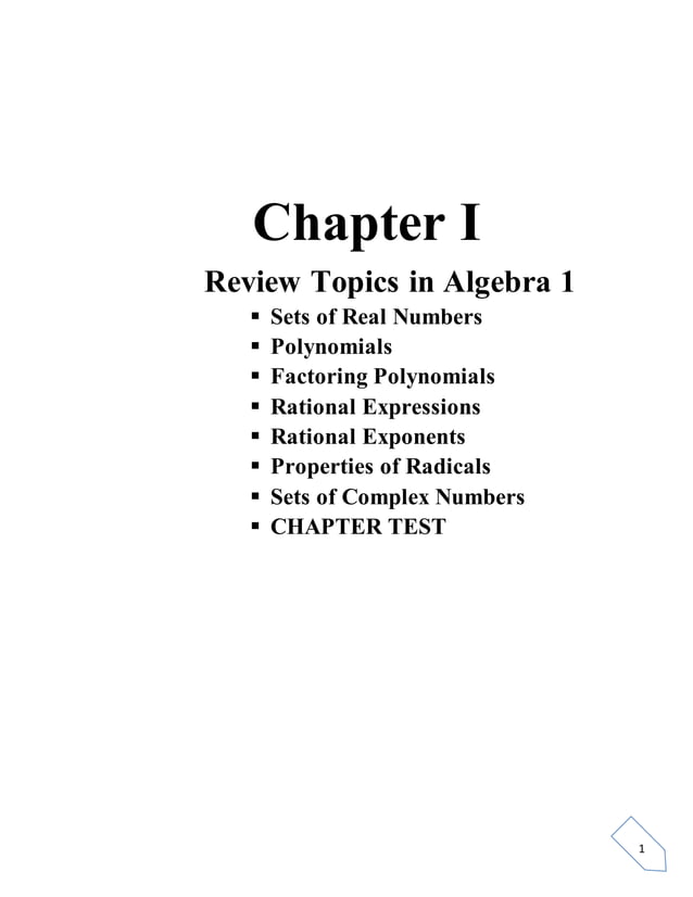 Chapter 1 algebra lecture notes | PDF