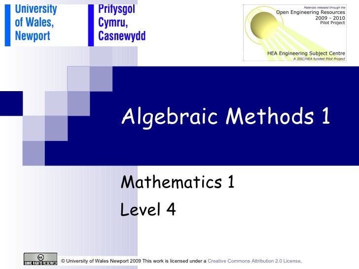 Chapter 2 Algebraic Methods 2
