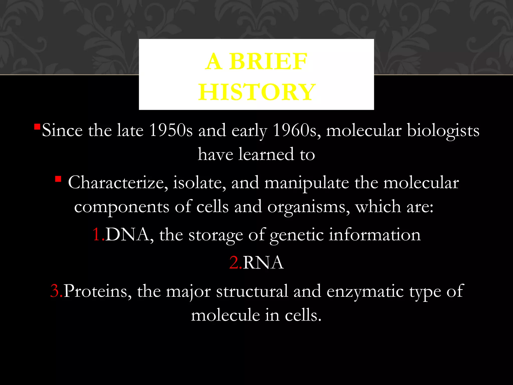 introduction to molecular biology | PPT