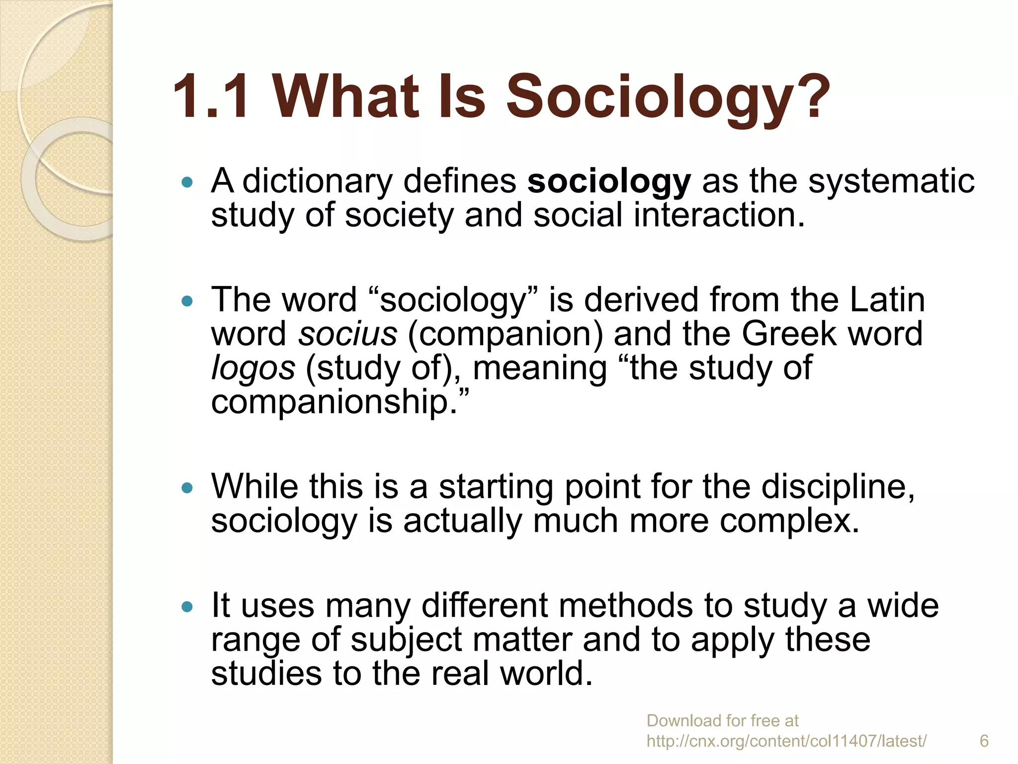 Chapter 1 an introduction to sociology | PPTX