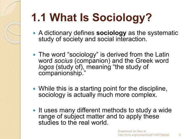 Chapter 1 an introduction to sociology | PPTX