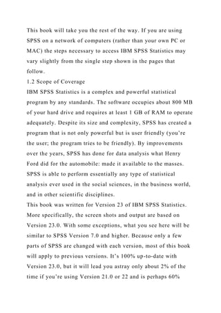Chapter 1An Overview of IBM® SPSS® StatisticsIntroduction An .docx