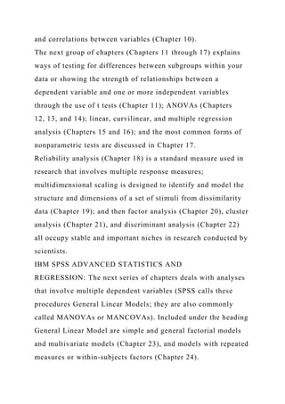 Chapter 1An Overview of IBM® SPSS® StatisticsIntroduction An .docx