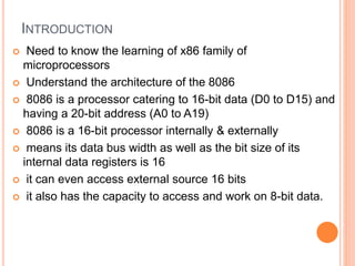 Chapter 1 archietecture of 8086 | PPTX