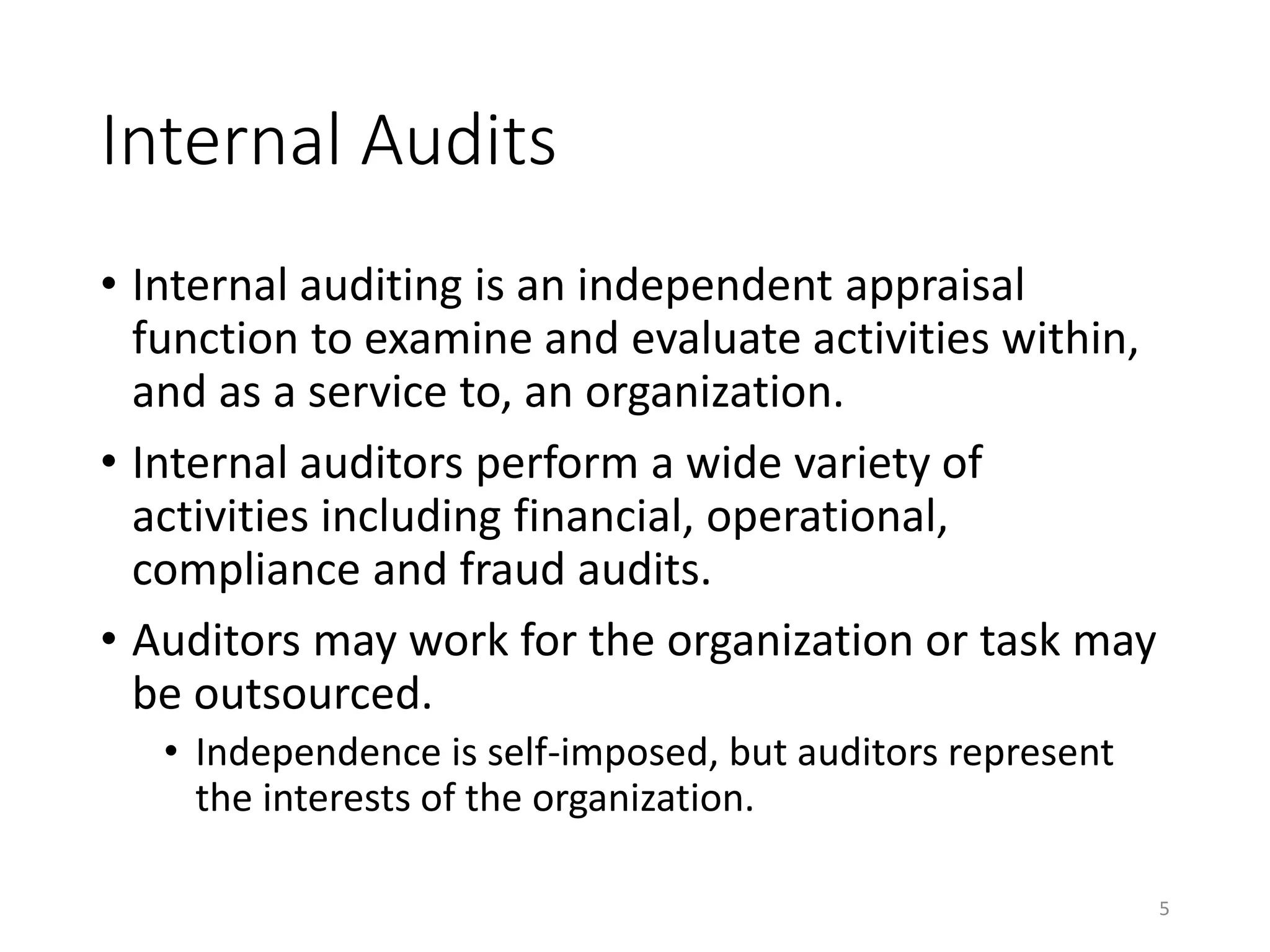 Chapter 1 auditing and internal control | PPTX