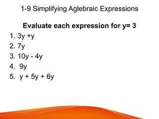 Chapter 1 & 2 warm ups | PPT