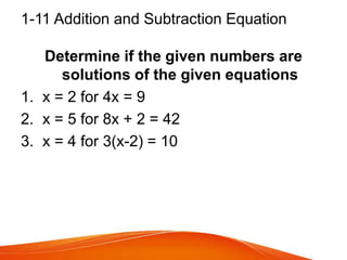 Chapter 1 & 2 warm ups | PPT