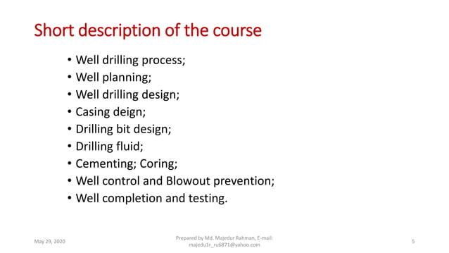 Basic of well drilling process | PPTX | Geology | Science
