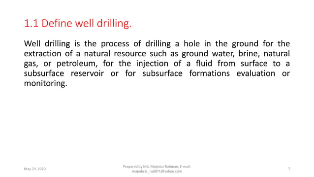 Basic of well drilling process | PPTX | Geology | Science
