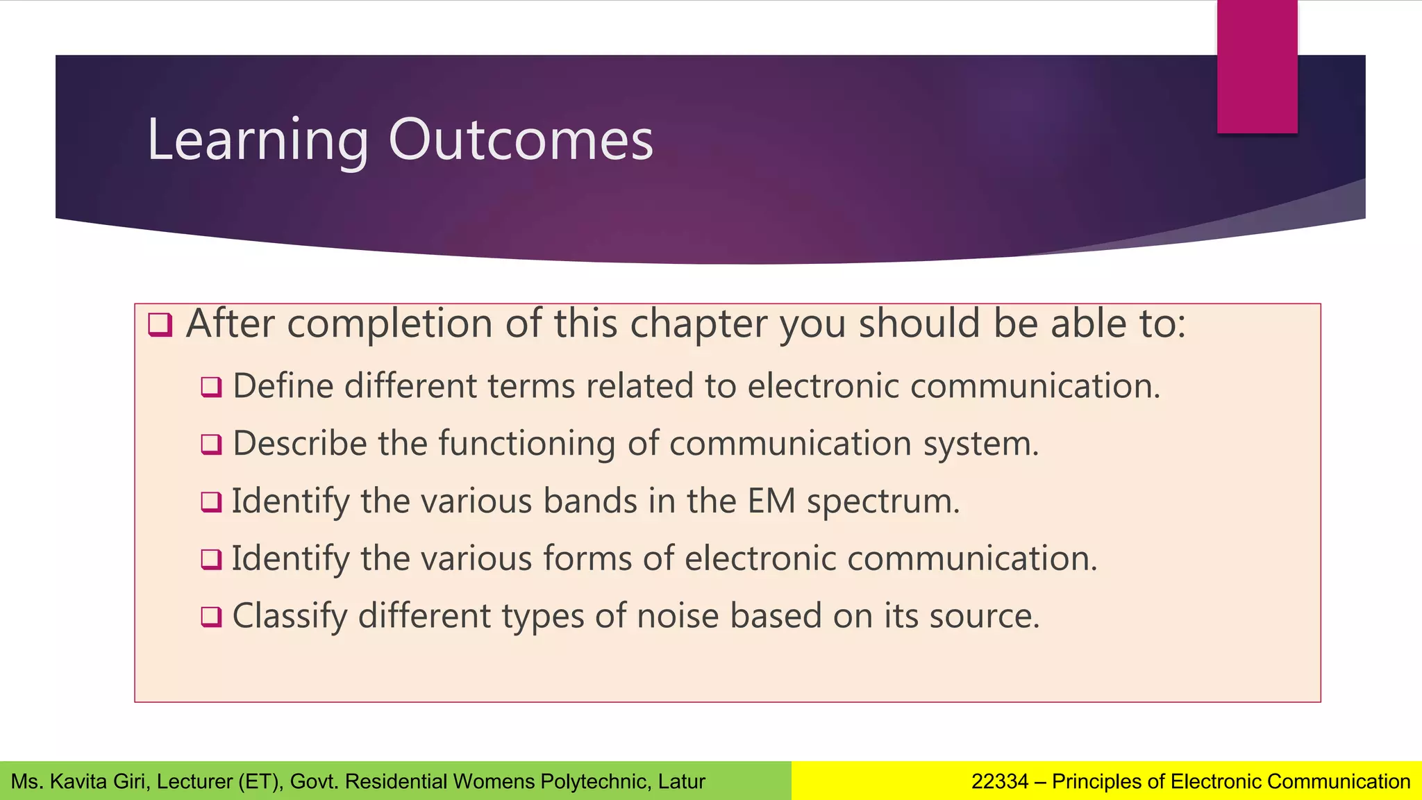 Basics of Electronic Communication | PPTX