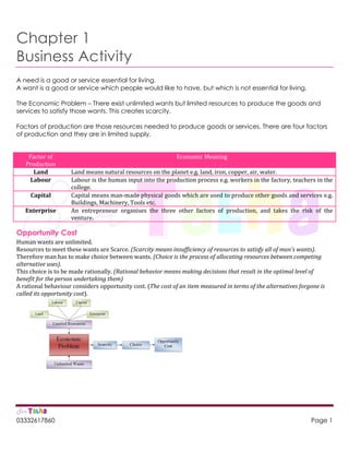 Chapter 1 business activity | PDF