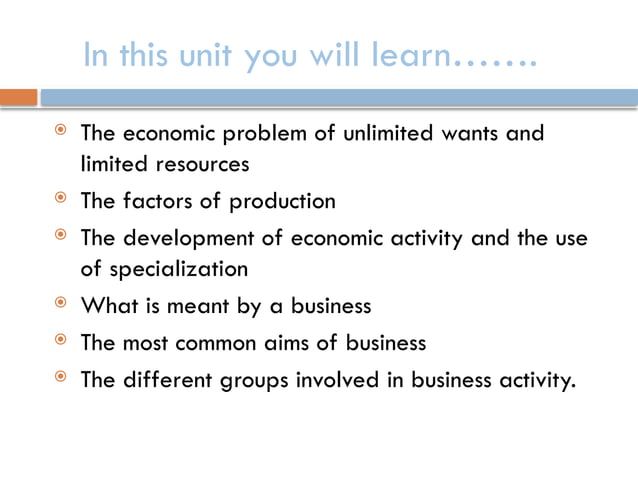 CHAPTER 1 BUSINESS ACTIVITY IGCSE CAMBRIDGE BST PPT | PPTX | Business ...