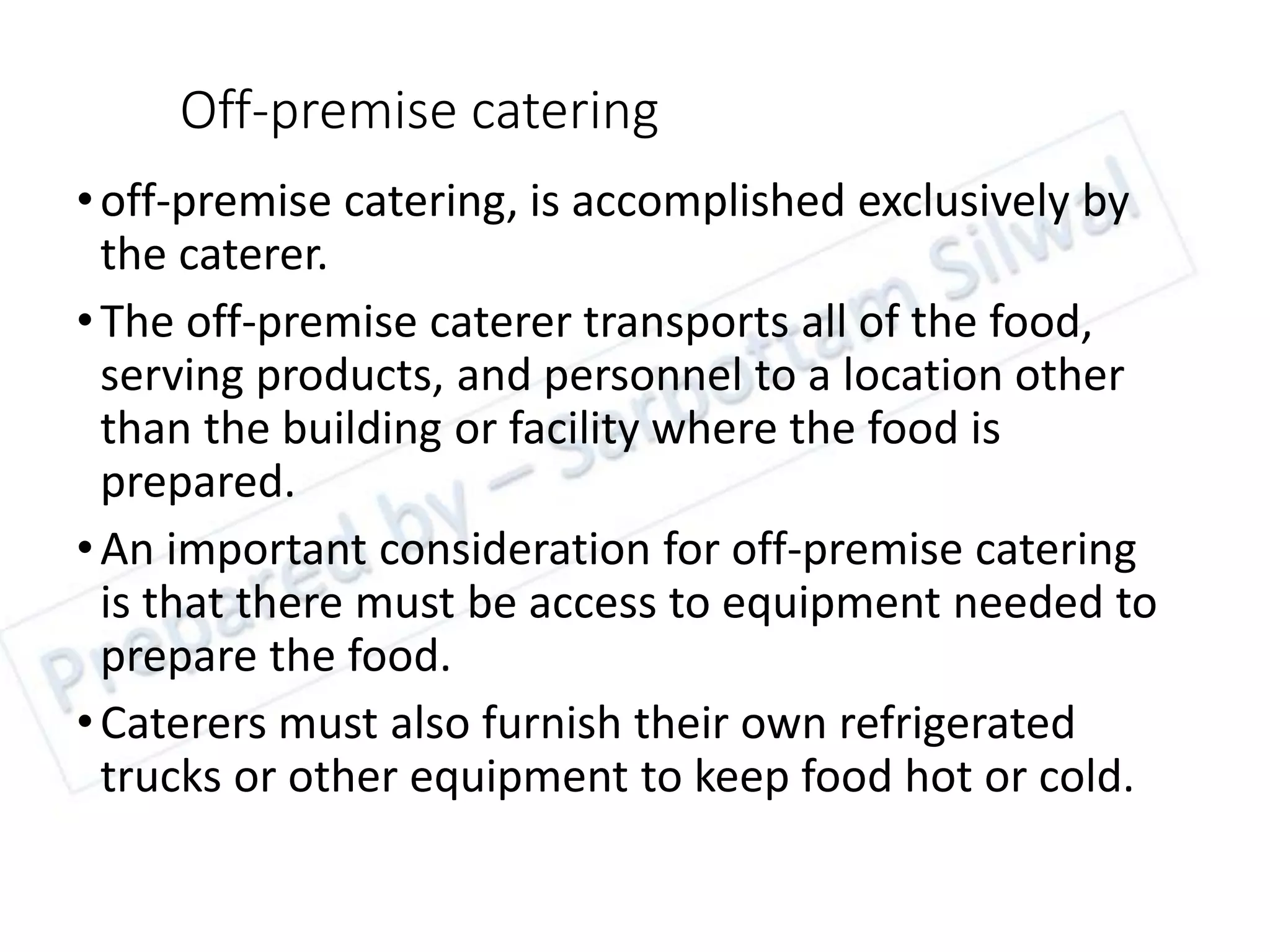 Chapter 1 catering industry | PDF