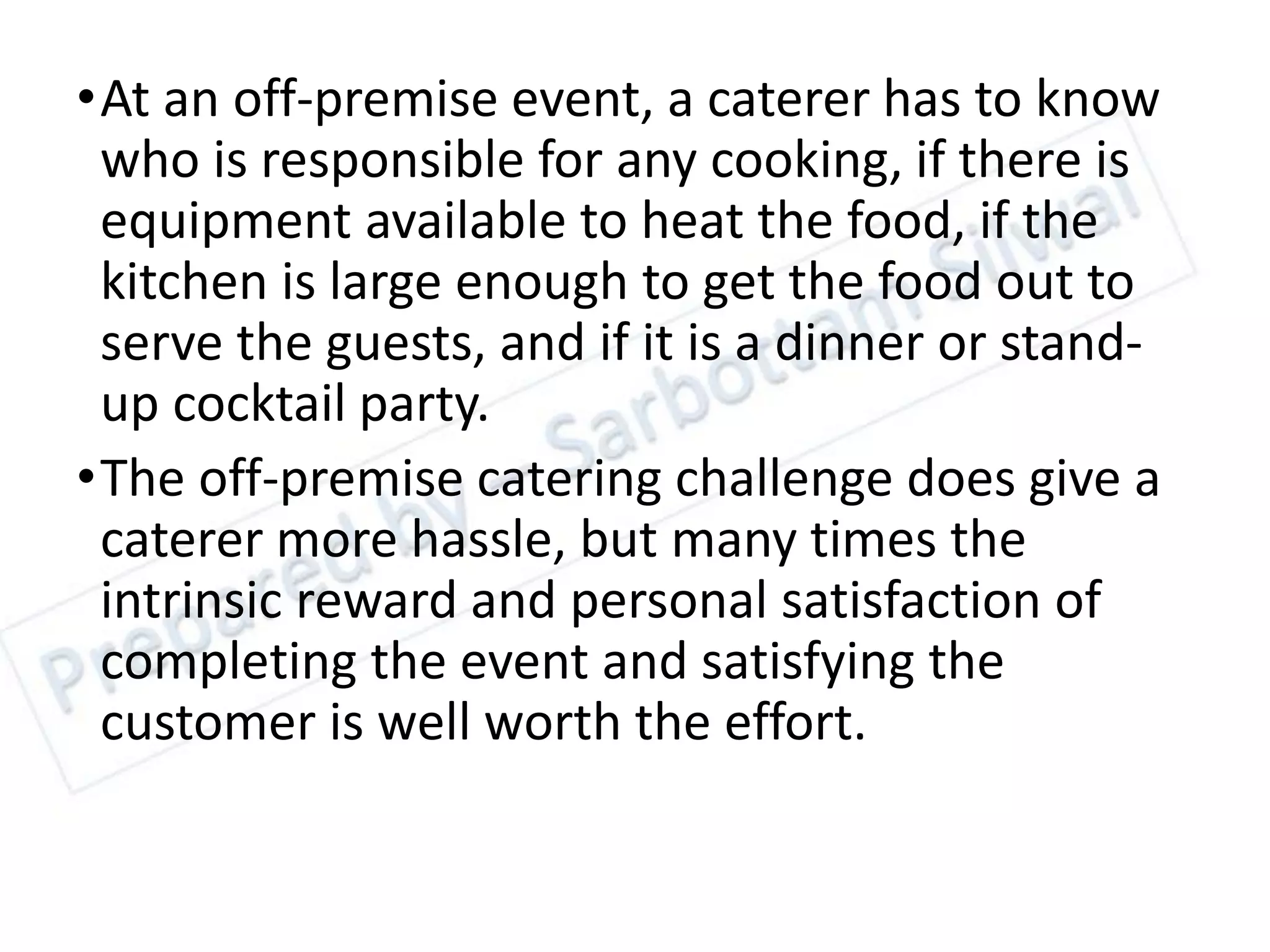 Chapter 1 catering industry | PDF