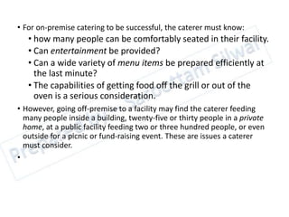 Chapter 1 catering industry | PDF