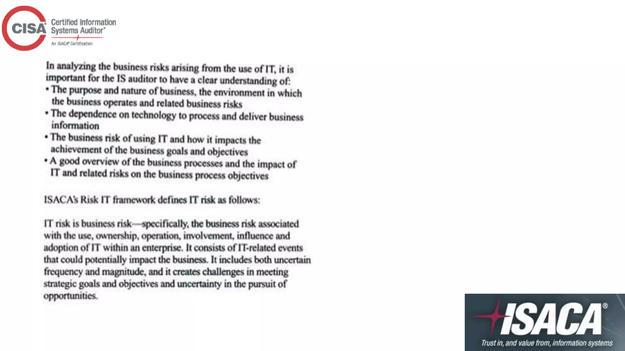 CISA Training - Chapter 1 - 2016 | PPTX