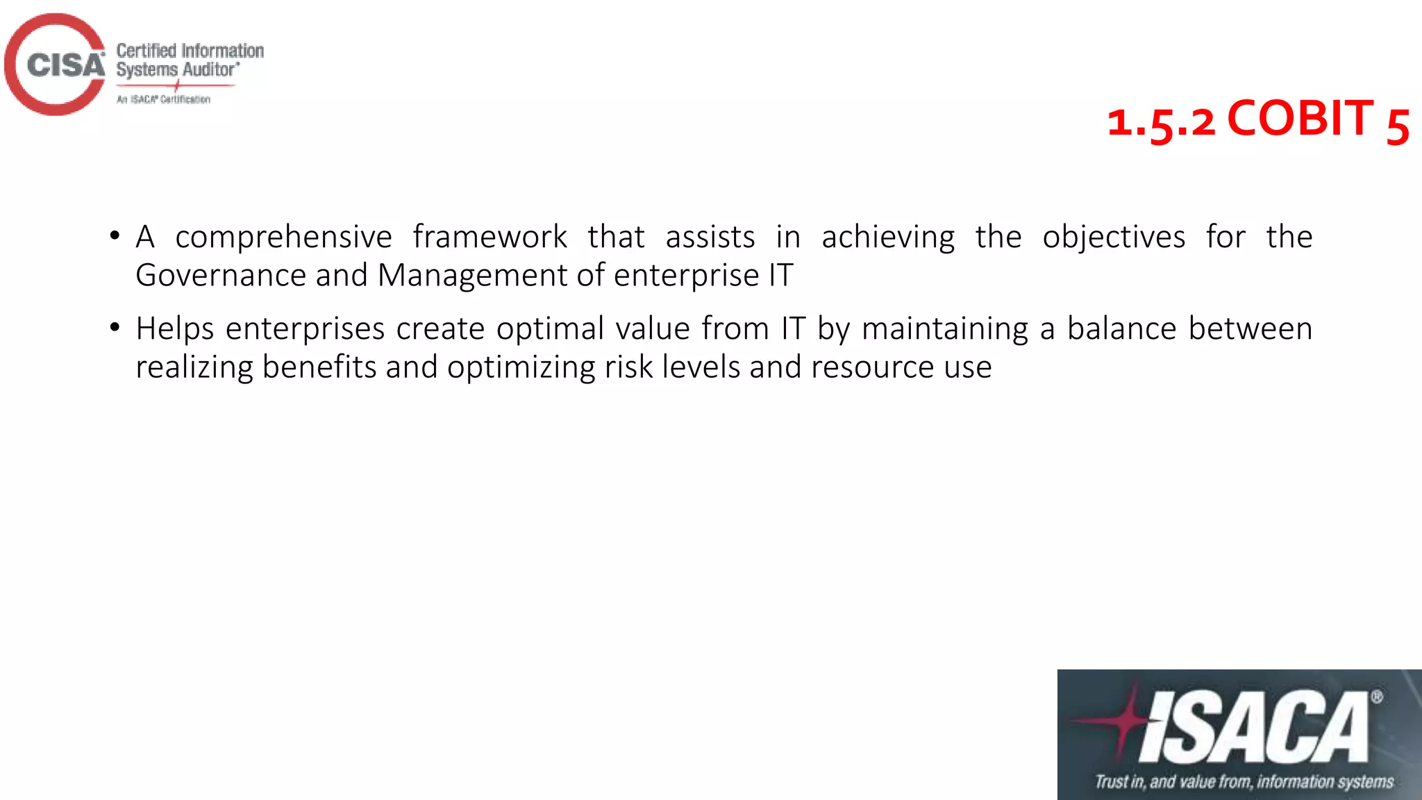 CISA Training - Chapter 1 - 2016 | PPTX