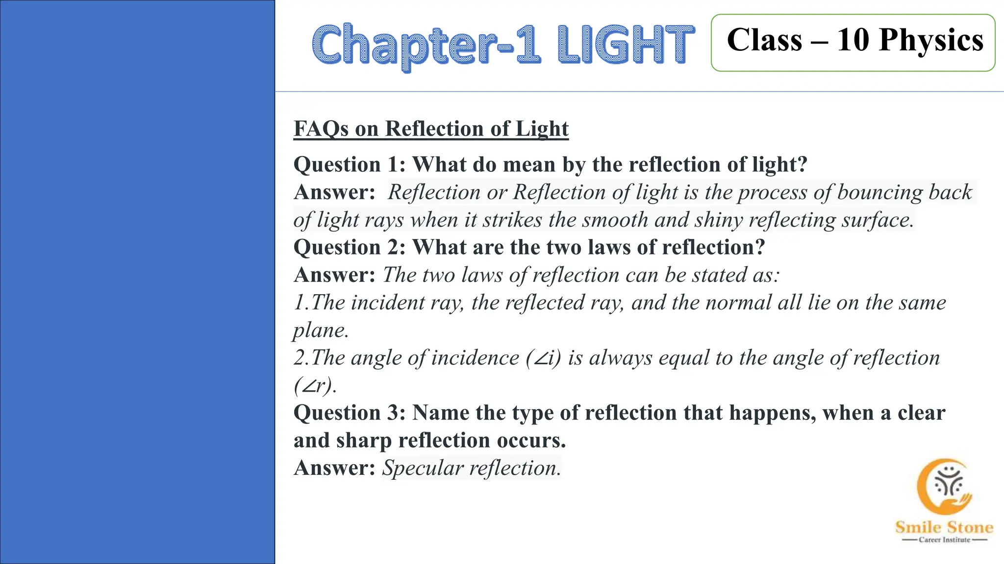 chapter 1 LIGHT: reflection and refraction class 10 physics.pptx