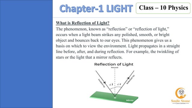 chapter 1 LIGHT: reflection and refraction class 10 physics.pptx